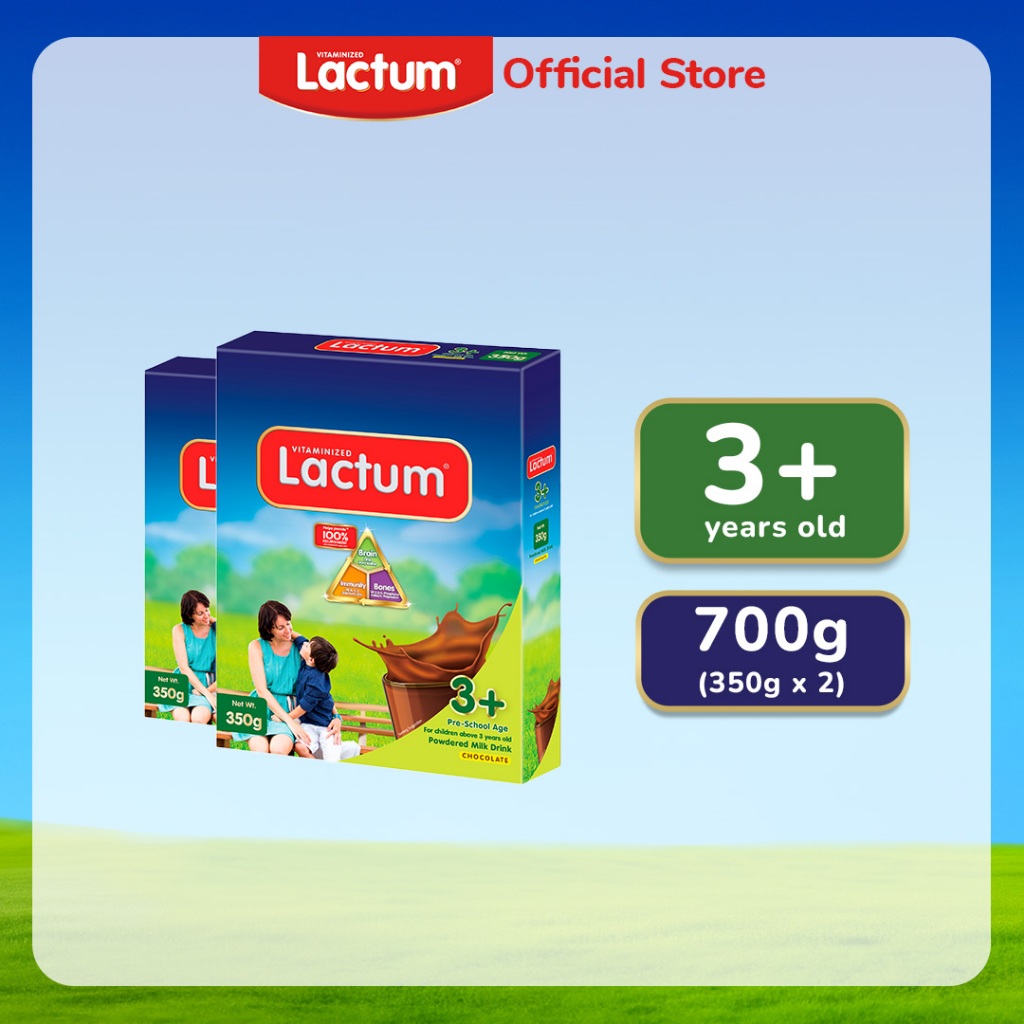 Lactum 3+ Chocolate Powdered Milk Drink for Children Above 3 Years Old 700g (350g x 2) | Shopee ...