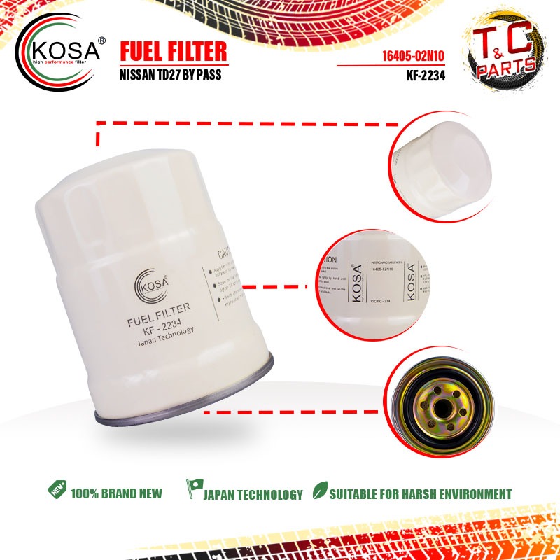 NISSAN TD27 BY PASS FUEL FILTER 16405-02N10 KOSA (1PC) | Shopee Philippines