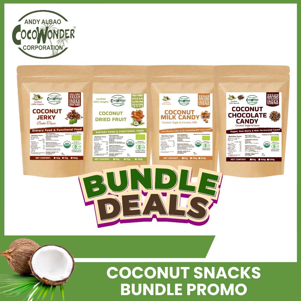 COCOWONDER COCONUT SNACKS BUNDLE | 100% CERTIFIED ORGANIC | Shopee ...