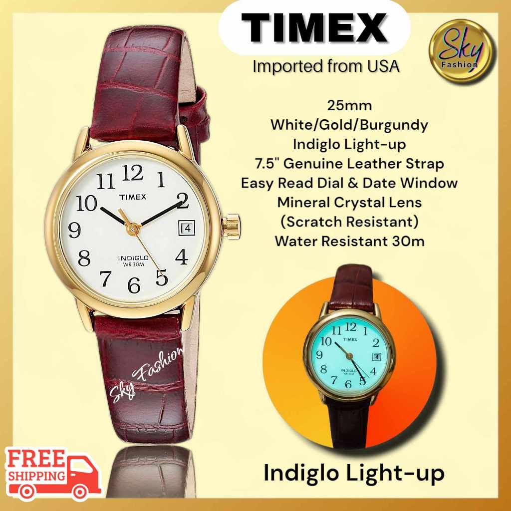🇺🇲 USA Original Timex Women's Indiglo Light Up Easy Reader Watch ...