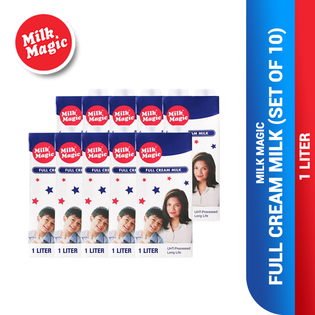 Milk Magic - Full Cream Milk 1 Liter (Set of 10) - Expiry Date: May 2 ...