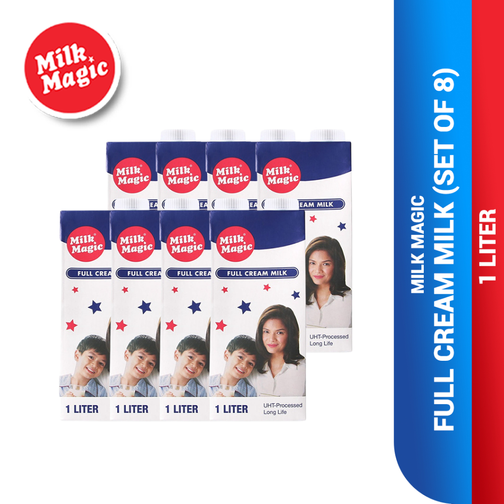 Milk Magic - Full Cream Milk 1 Liter (Set of 8) - Expiry Date: Feb. 17 ...