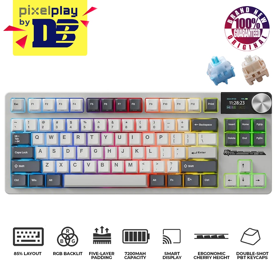 Royal Kludge RK-S85 Tri-Mode RGB 85 Keys Hot Swappable Mechanical ...