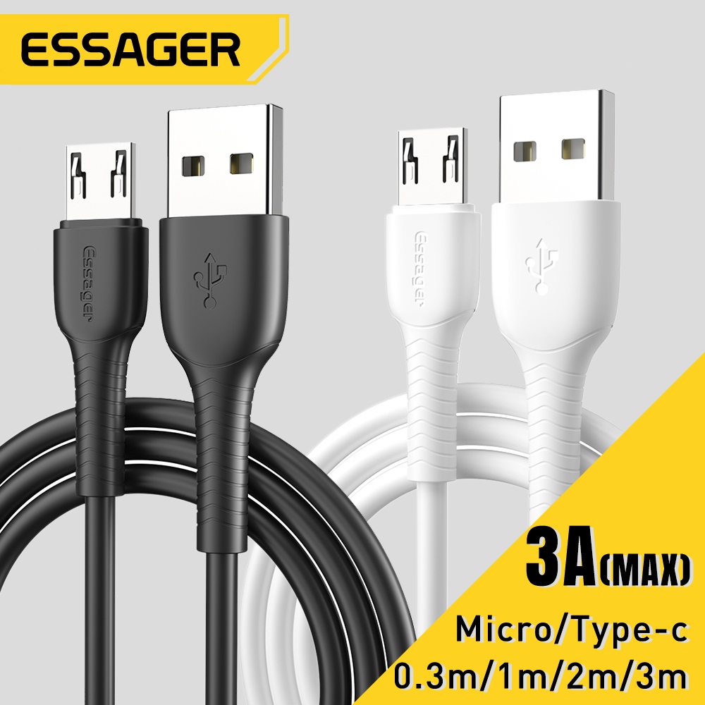 Essager USB To Type-c/USB To Micro Data Cable 3A high current For QC3.0 ...