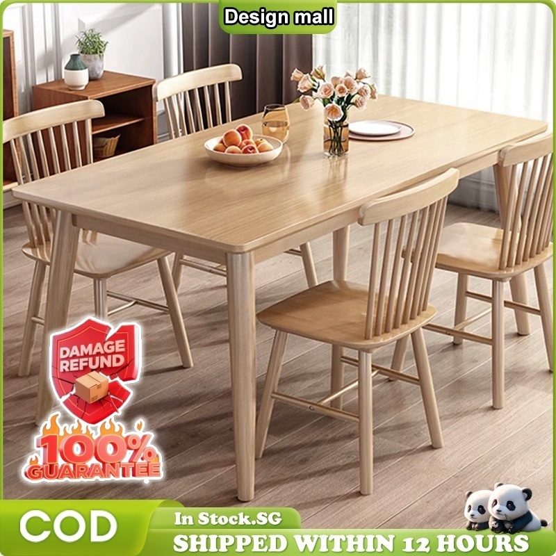 Dining Table Solid Wood Desk 100/120/140cm Nordic Table Home Stable ...