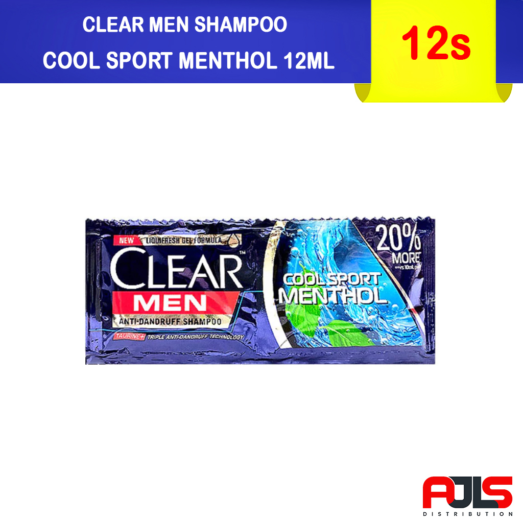 Clear Men Anti-Dandruff Shampoo Cool Sport Menthol 12ml x 12 sachet ...