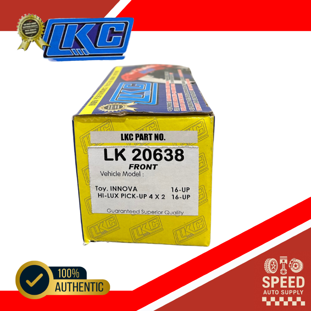 LKC Brake Pad (20638) Front Toyota Innova, Hi-Lux Pick-Up 4x2 2016-Up ...