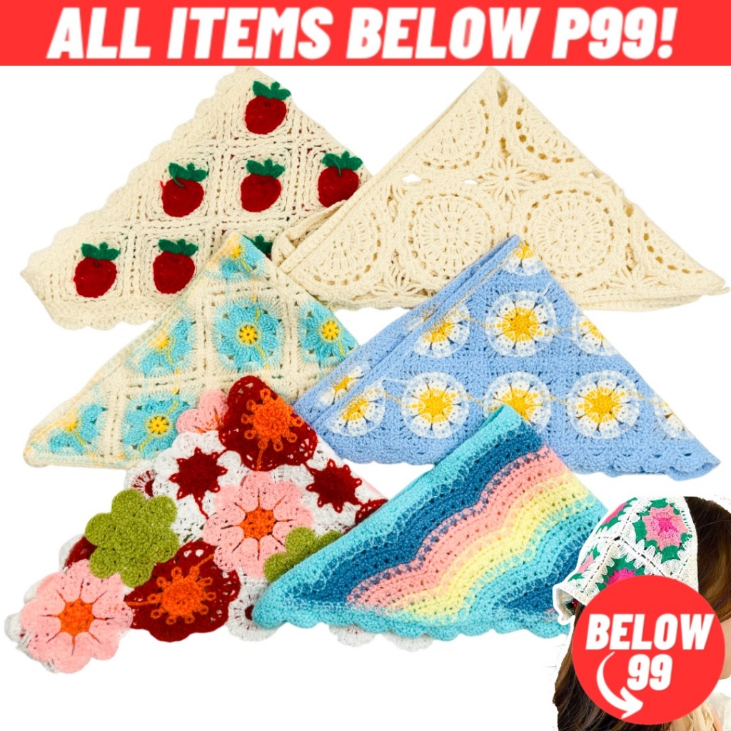 1 Pc French Knitted Triangle Crochet Head Scarf Bandana Hair ...