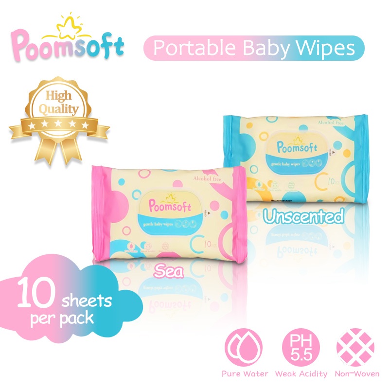 Poomsoft 10 Sheet x 1 Pack Sea Scented And Unscented Alcohol-Free ...