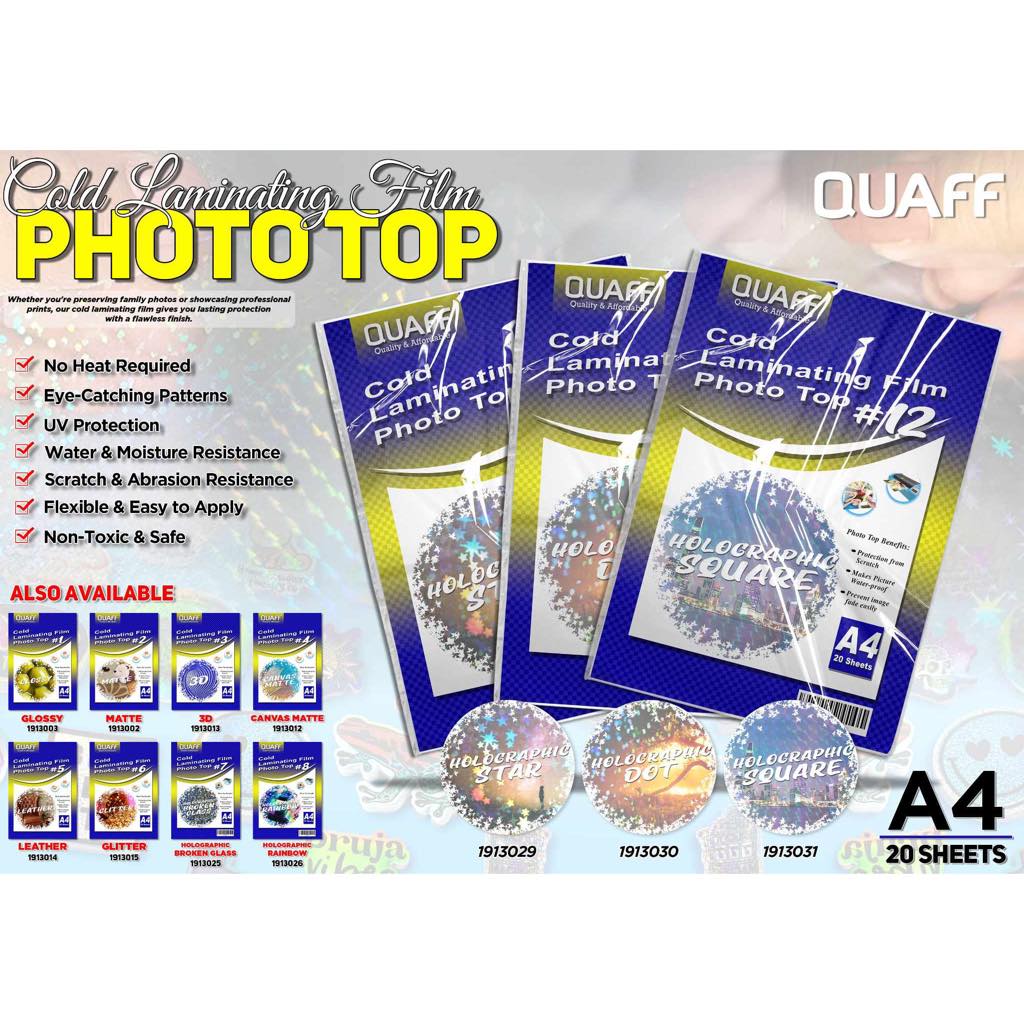 QUAFF Photo Top Holographic (STAR/DOT/SQUARE) A4 20 sheets | Shopee ...