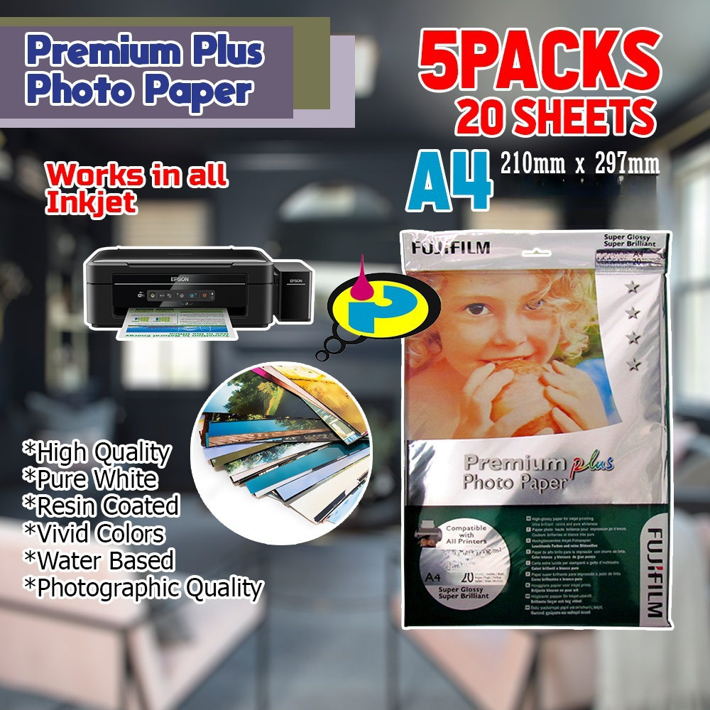 5 pack FUJIFILM rc Photo paper Premium satin rough satin linen glossy ...