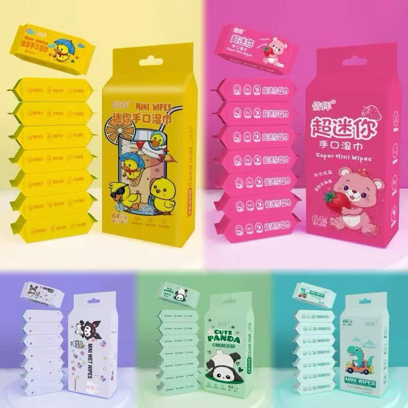 (1 Bag Or 8Packs) Mini Baby Wipes Pocket Portable Wipes Multipurpose ...