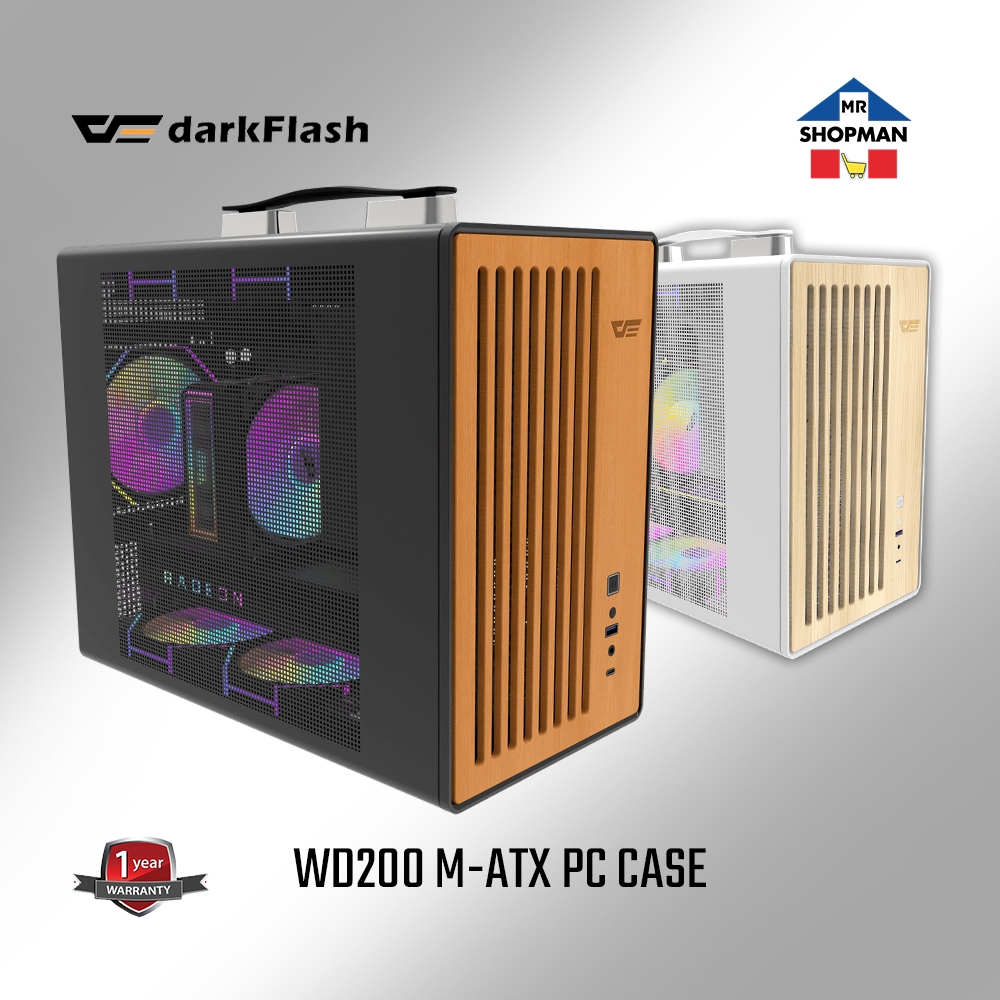 Darkflash WD200 Black / White MATX ITX SFF Small Form Factor Desktop PC ...