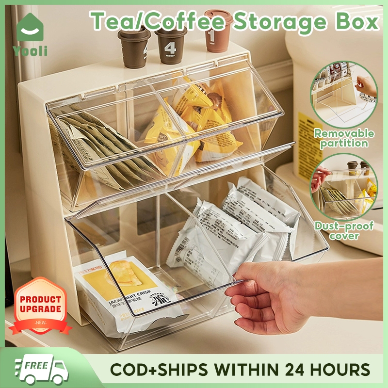 Yooli Acrylic Coffee Storage Box Tea Bag Container Coffee Capsules ...