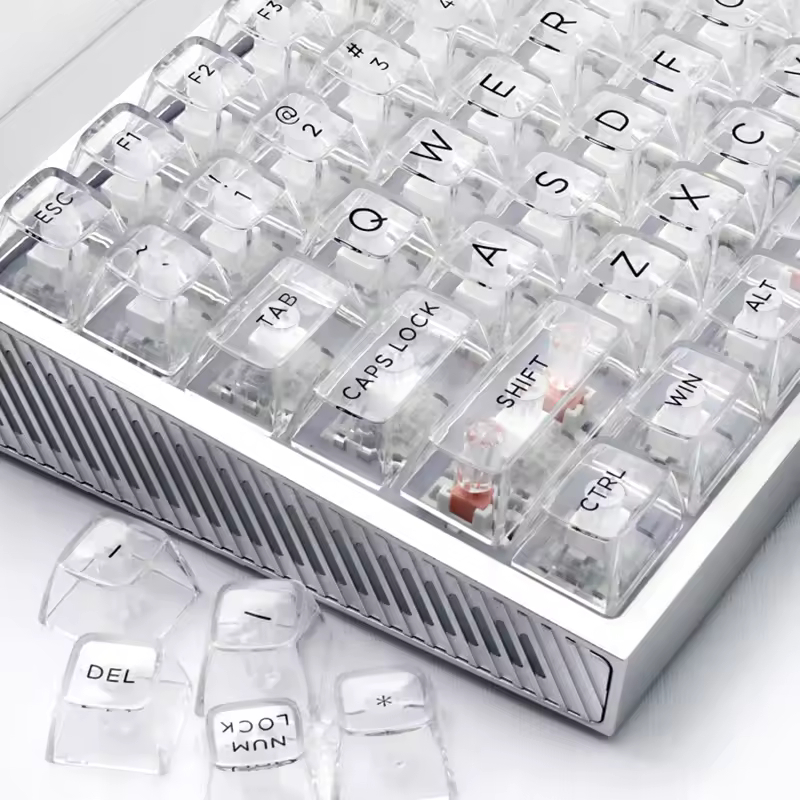132 key transparent crystal keycap set DIY keyboard game keycaps ...