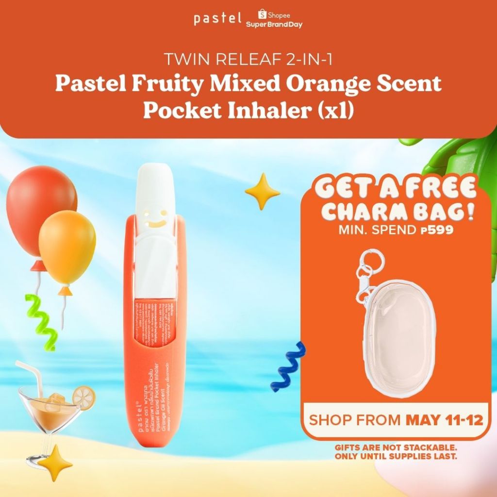 PASTEL Fruity Orange Scent Pocket Inhaler (1.5ml) [Menthol, Dizziness ...