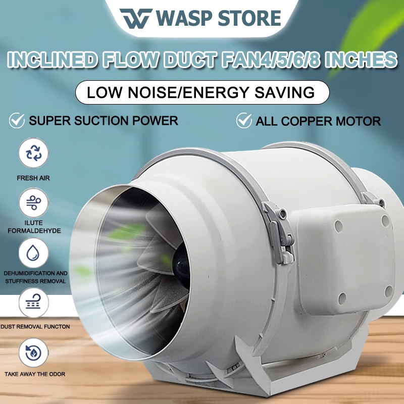 Exhaust Fan 4"5"6"8" High Suction Inline Duct Booster Fan Ventilation ...