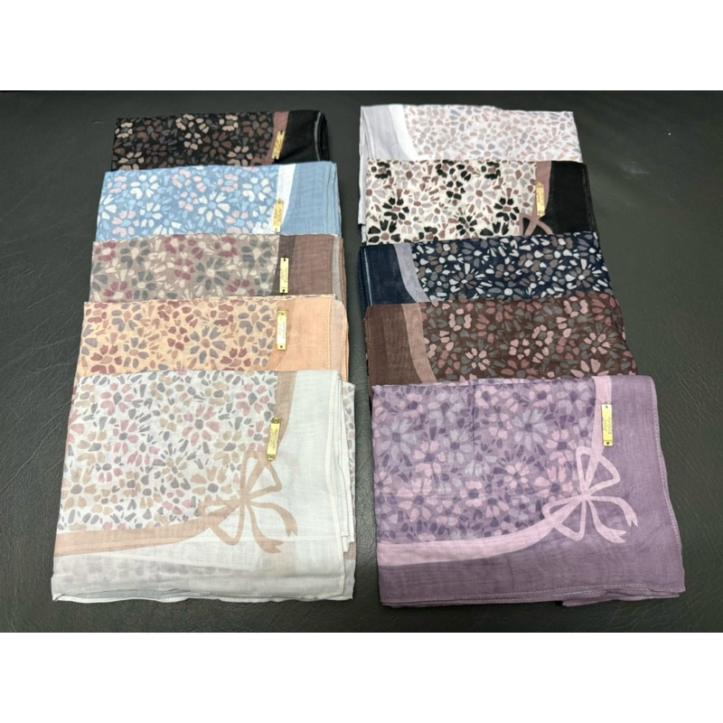 Coquette Ribbon designs Square Triangle Hijab Made in Malaysia | Shopee ...