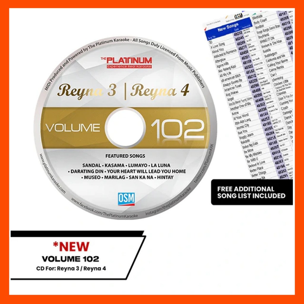Updated CD for The Platinum Reyna 3 CD Vol. 102 original Platinum Brand (as of May 2025 ...
