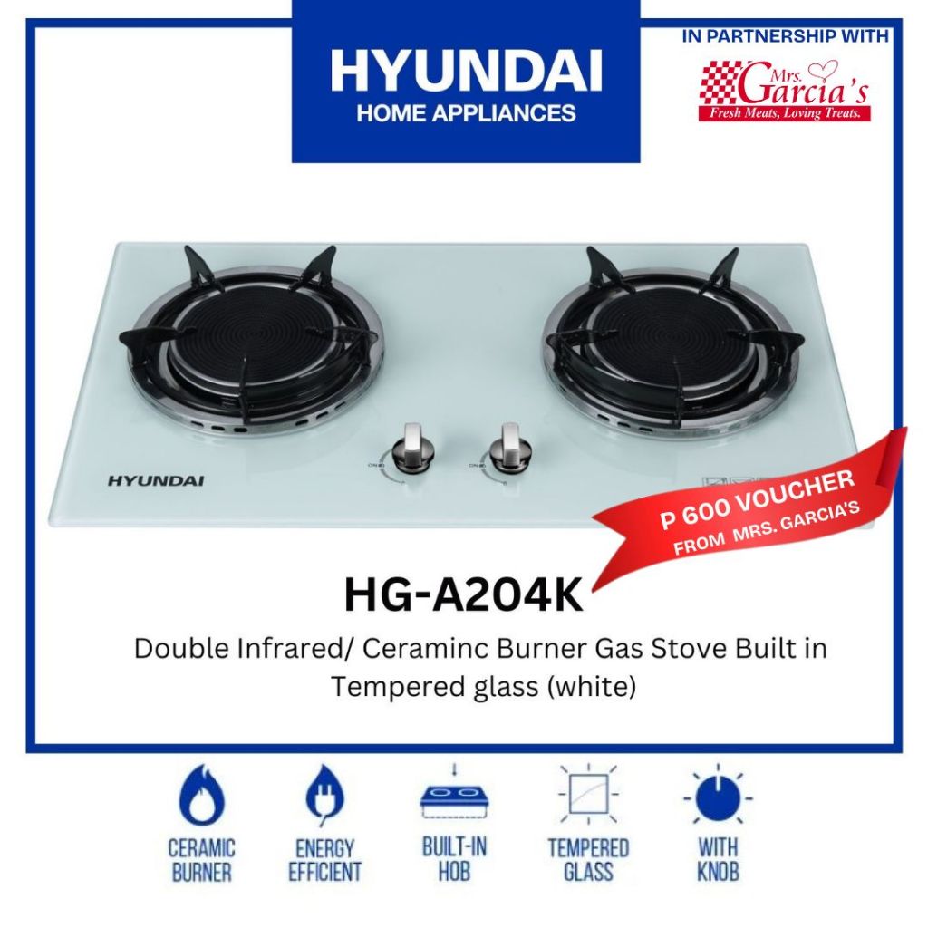 Hyundai Double Infrared/ Ceraminc Burner Gas Stove Built in HG-A204K ...