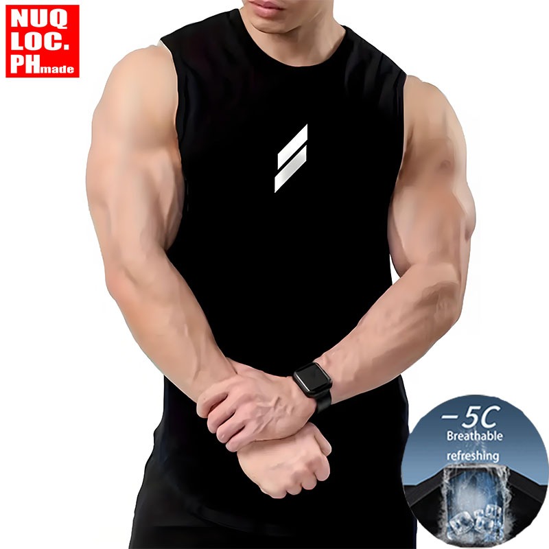 Fashion trend Simple front and back prints Summer Muscle Tee Sando for ...