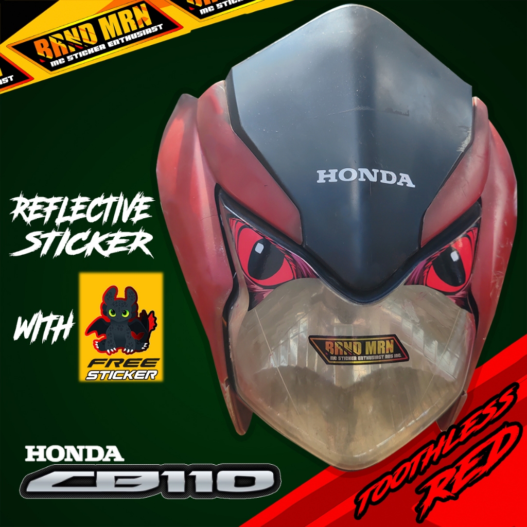 HONDA CB110 TOOTHLESS EYE DECAL REFLECTIVE STICKER TINT | Shopee ...