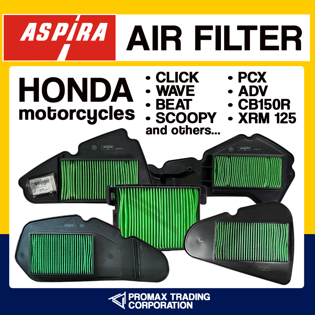 Aspira HONDA MOTORCYCLES Air Filter Motorcycle CLICK BEAT PCX ADV ...