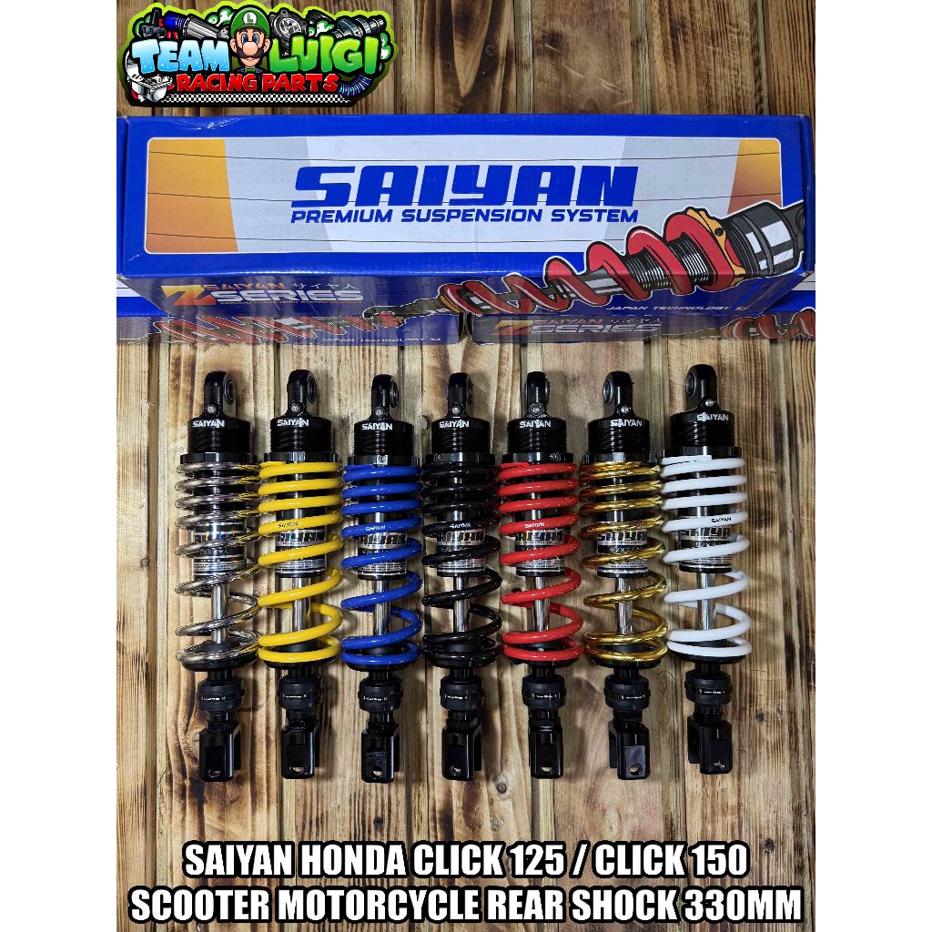 SAIYAN HONDA CLICK 125 / CLICK 150 REAR SHOCK FULLY ADJUSTABLE 330mm ...