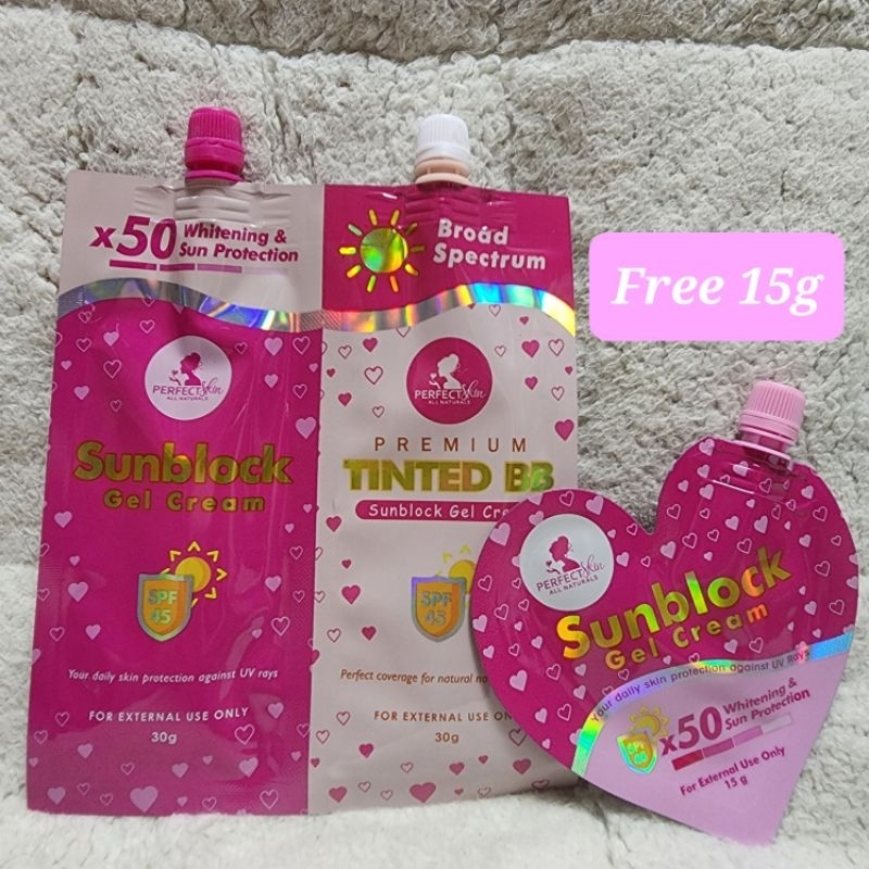 Perfect Skin Twin Pack Sunblock Gel Cream and BB Tinted Sunblock Cream SPF45 | Shopee Philippines