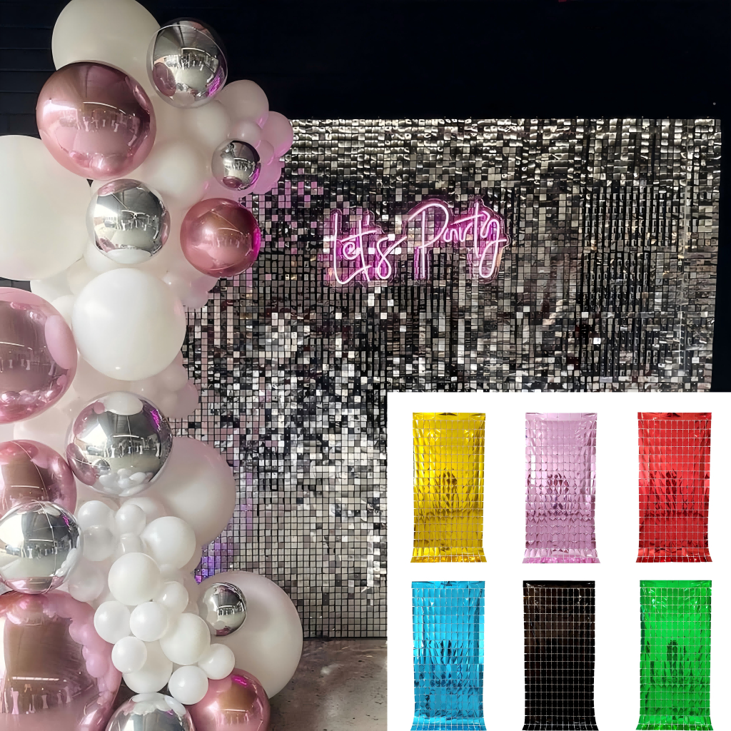 2Meters long SQUARE Curtain Backdrops Birthday Party Decorations Sequin ...