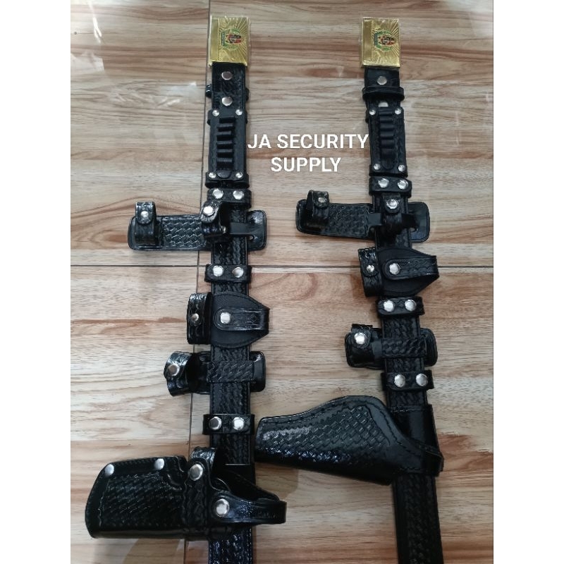 security guard pure leather BeltSET Non Rust makapal high quality belt | Shopee Philippines