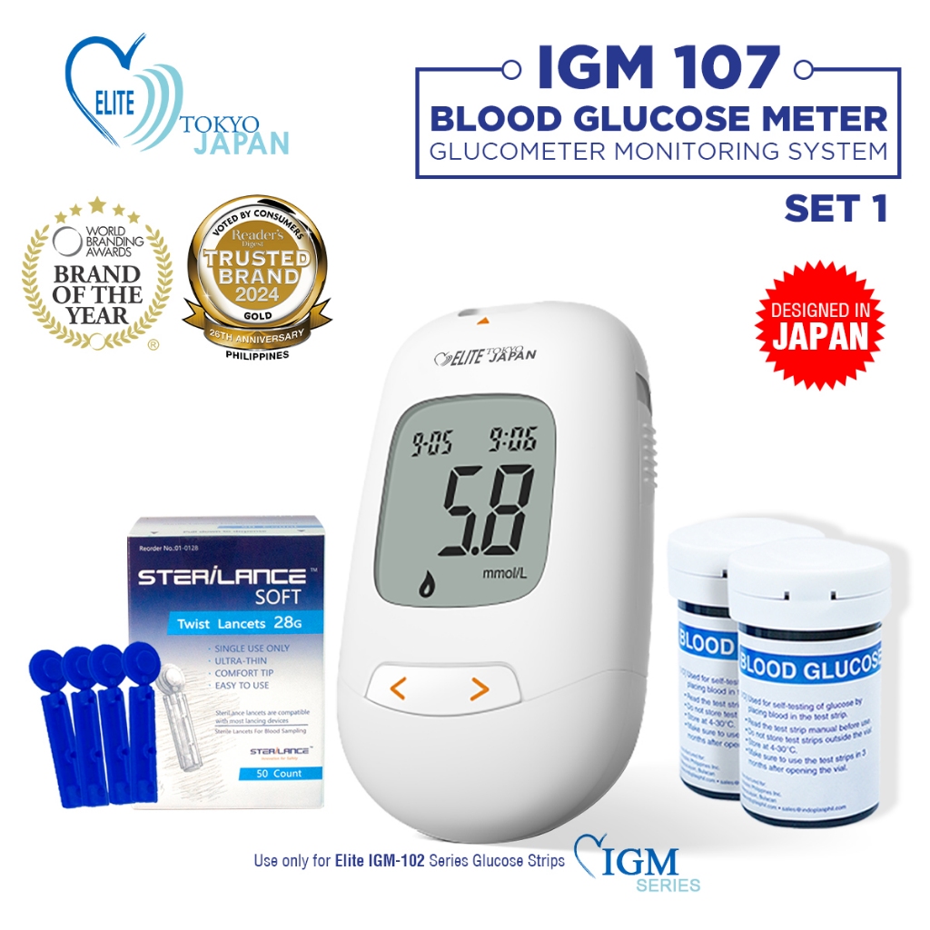Indoplas Elite Tokyo Japan Blood Glucose Meter Glucometer Monitoring ...