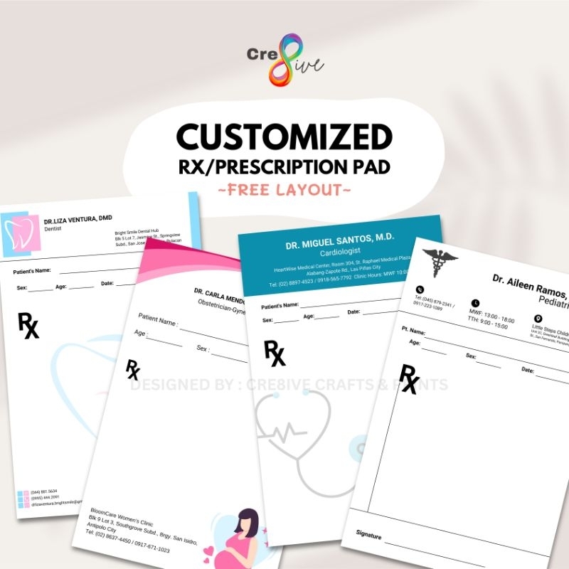 Customized RX/Prescription Pad for Clinic Owners | Cre8ive Prints ...