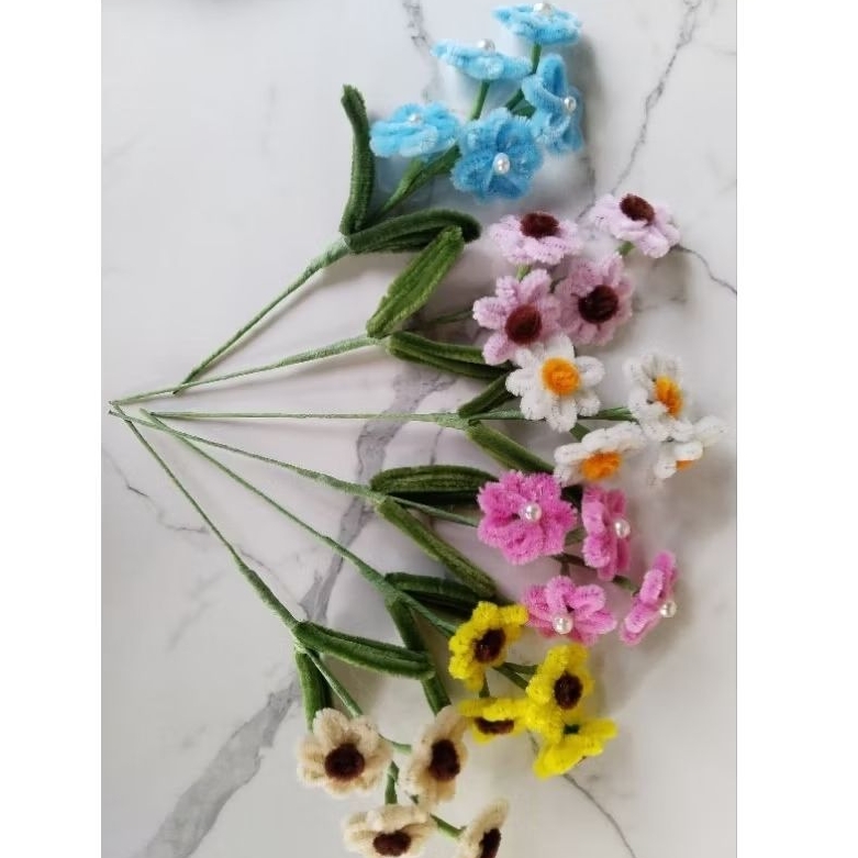 artist_clarize| mini flower single stem fuzzy wire handmade | Shopee ...