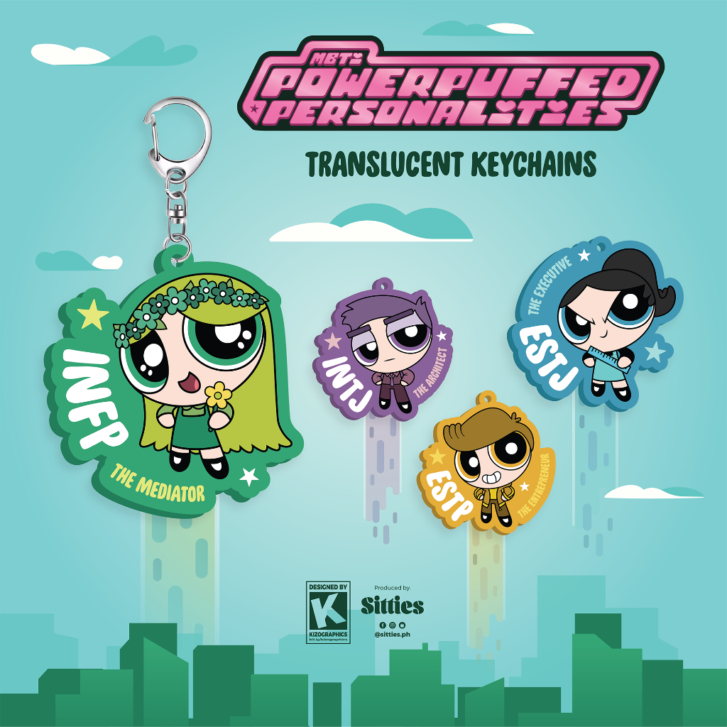 [2.7 MM Thickness] MBTI Powerpuffed Personalities Translucent Keychain ...