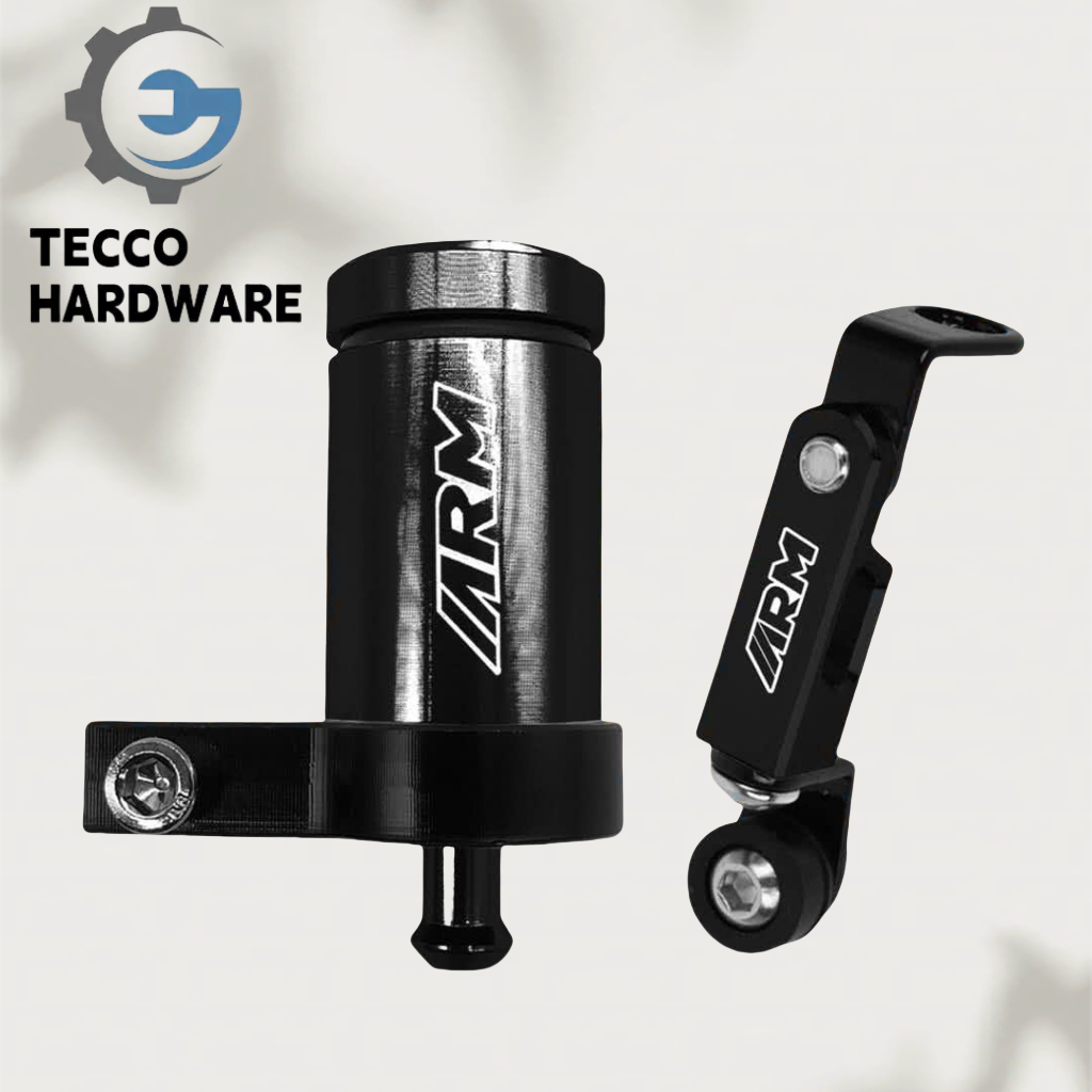 Aluminum Cylindrical Brake Fluid Tank With Bracket Set CNC Universal ...