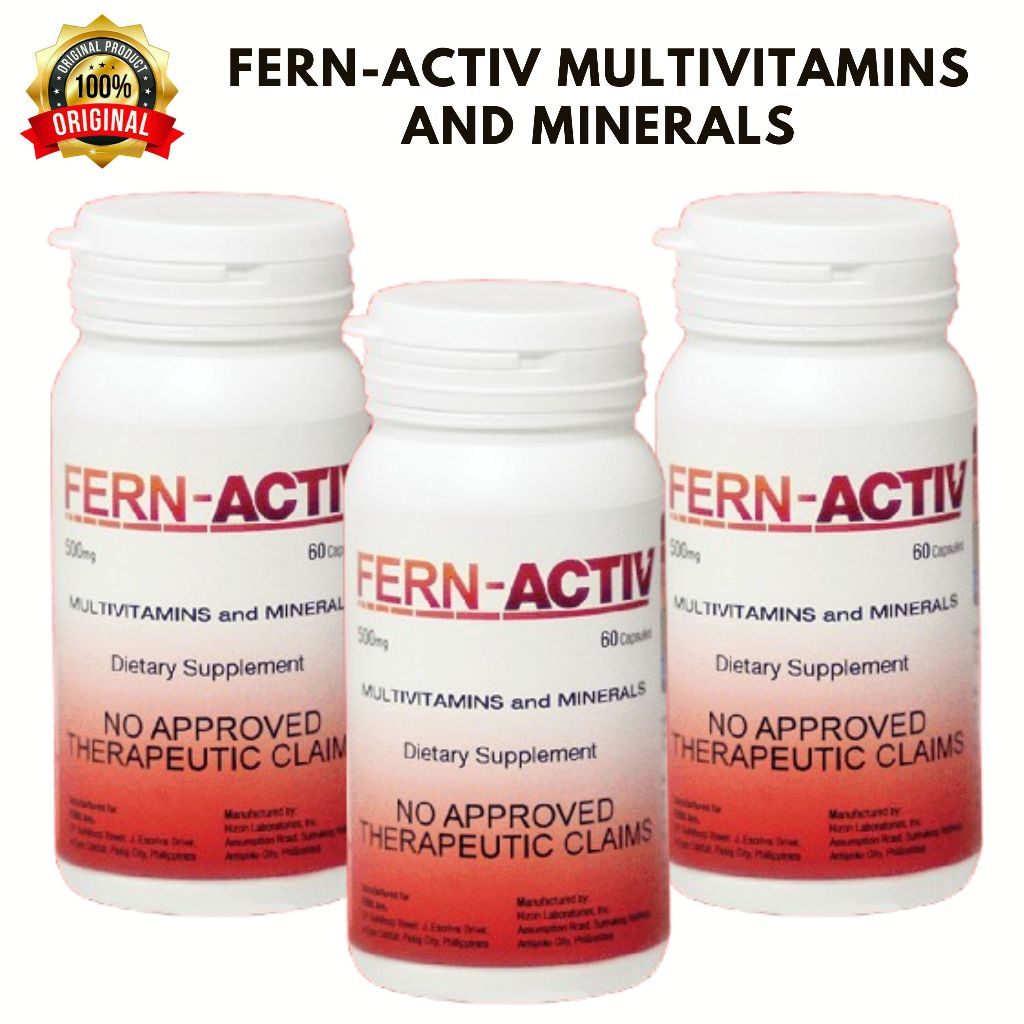 100% Authentic Fern Activ Vitamins and Minerals (3 bottles) | Shopee ...