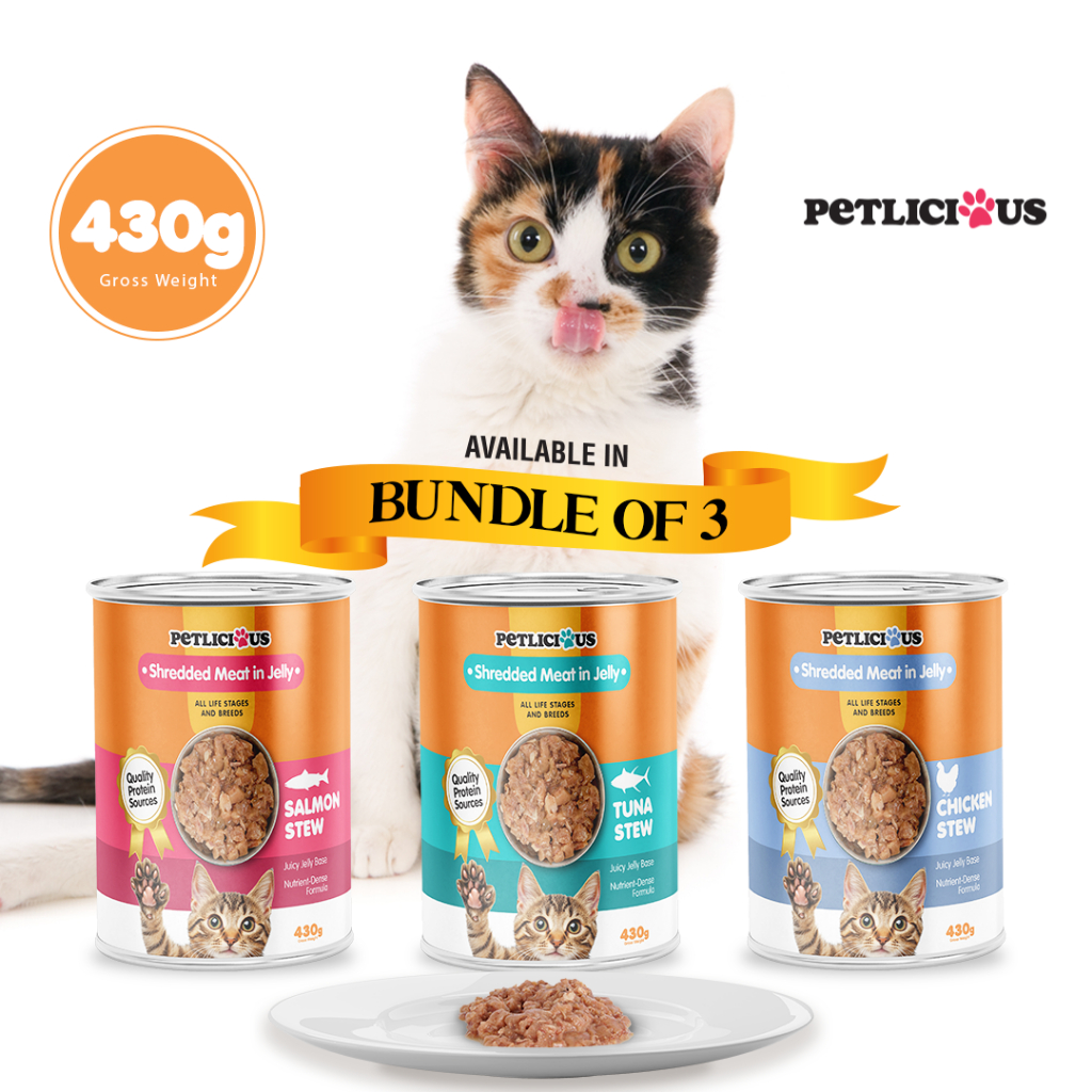 Petlicious Shredded Meat in Jelly Adult Cat and Kitten Wet Food Can ...