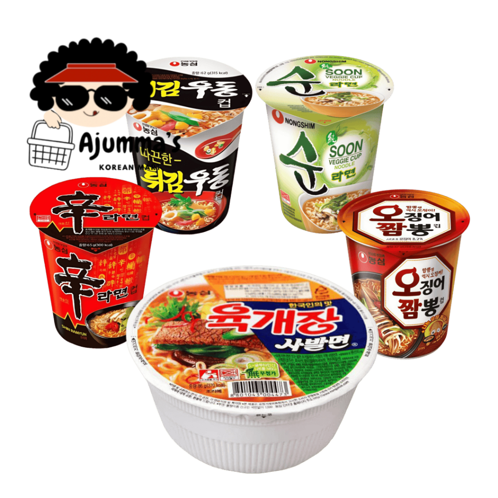 NONGSHIM Shin Ramen - Small Cup - Yukgaejang/Champong/Tempura Udon/Soon ...
