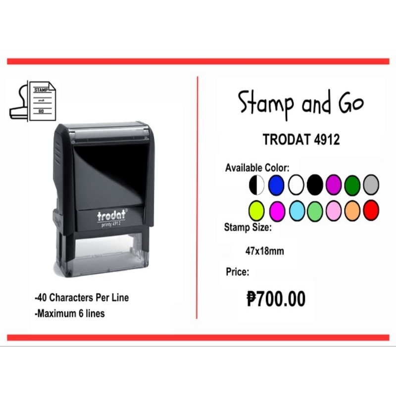 Trodat 4912 Self Inking Stamp - Stamp n Go | Shopee Philippines