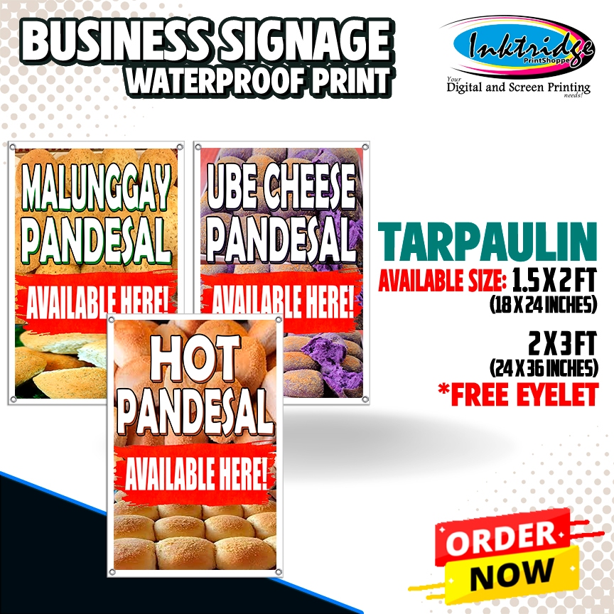 HOT PANDESAL | MALUNGGAY | UBE CHEESE | Signage | Laminated or ...
