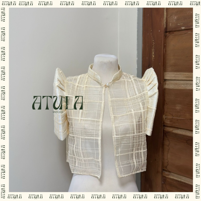 ATULA Modern Filipiniana — Bolero | Full Lace Chekered | Shopee Philippines