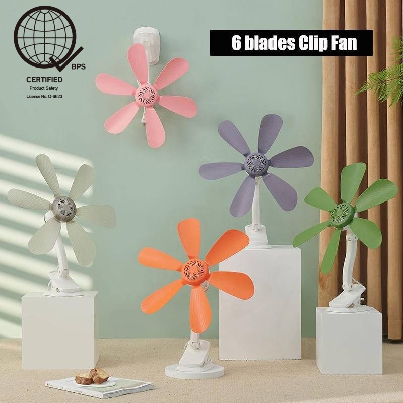 6 Blades Big Clip Fan Round Chassis Desk Fan Large Electric Fan for ...