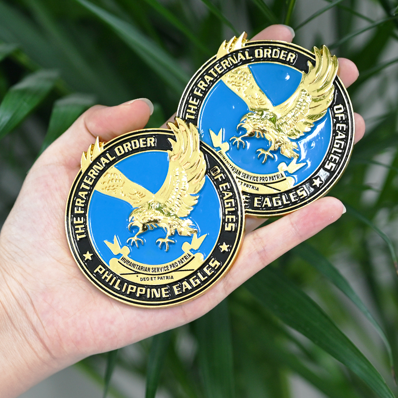 3inches Eagles Imported 3D emblem Gold Plated Alloy Fraternal Order ...