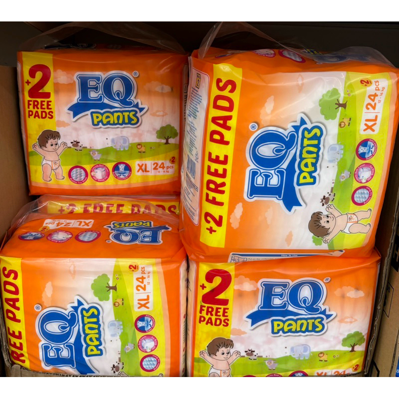 EQ Pants Big Pack XL 24+2Free || EQ Baby Diaper | Shopee Philippines