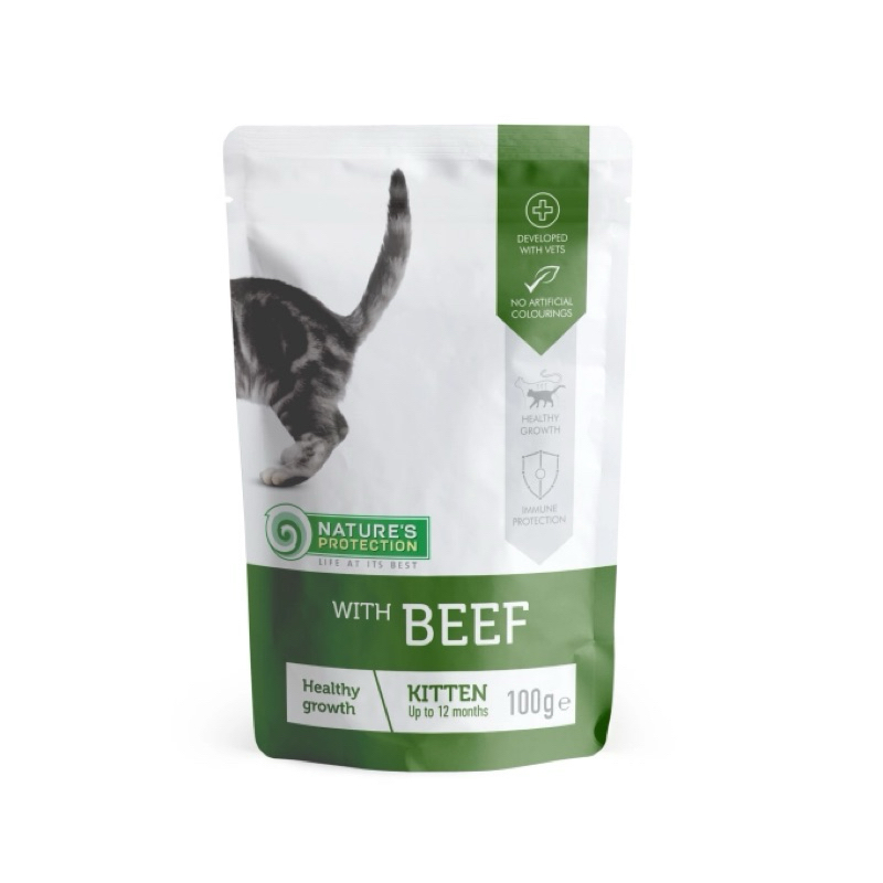 NATURE'S PROTECTION pet food for junior cats with beef | Shopee Philippines