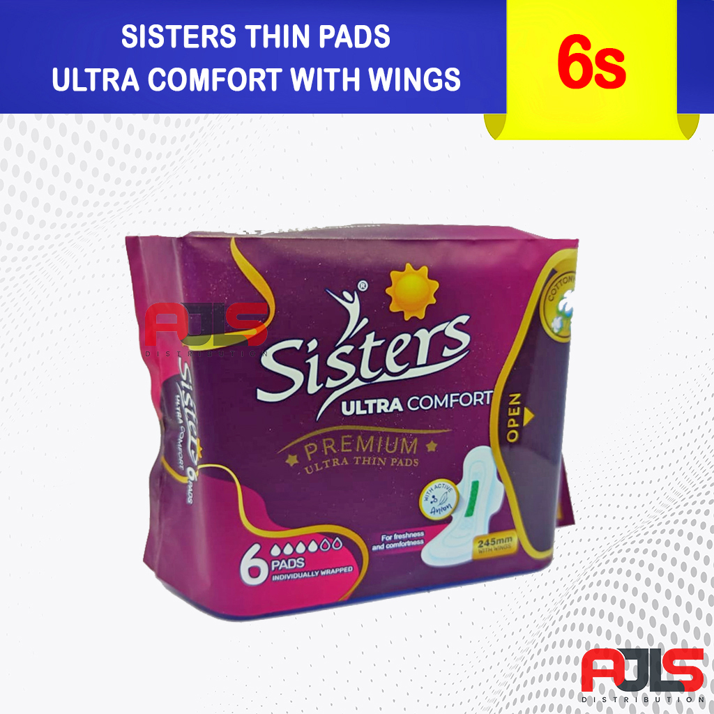 Sisters Ultra Thin Premium Pads With Wings 6pcs | Shopee Philippines