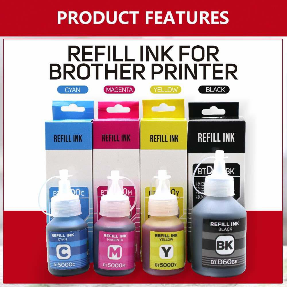 Refill Ink For Brother Printer T800w T80w T910w T4000dw T4500w T300 ...