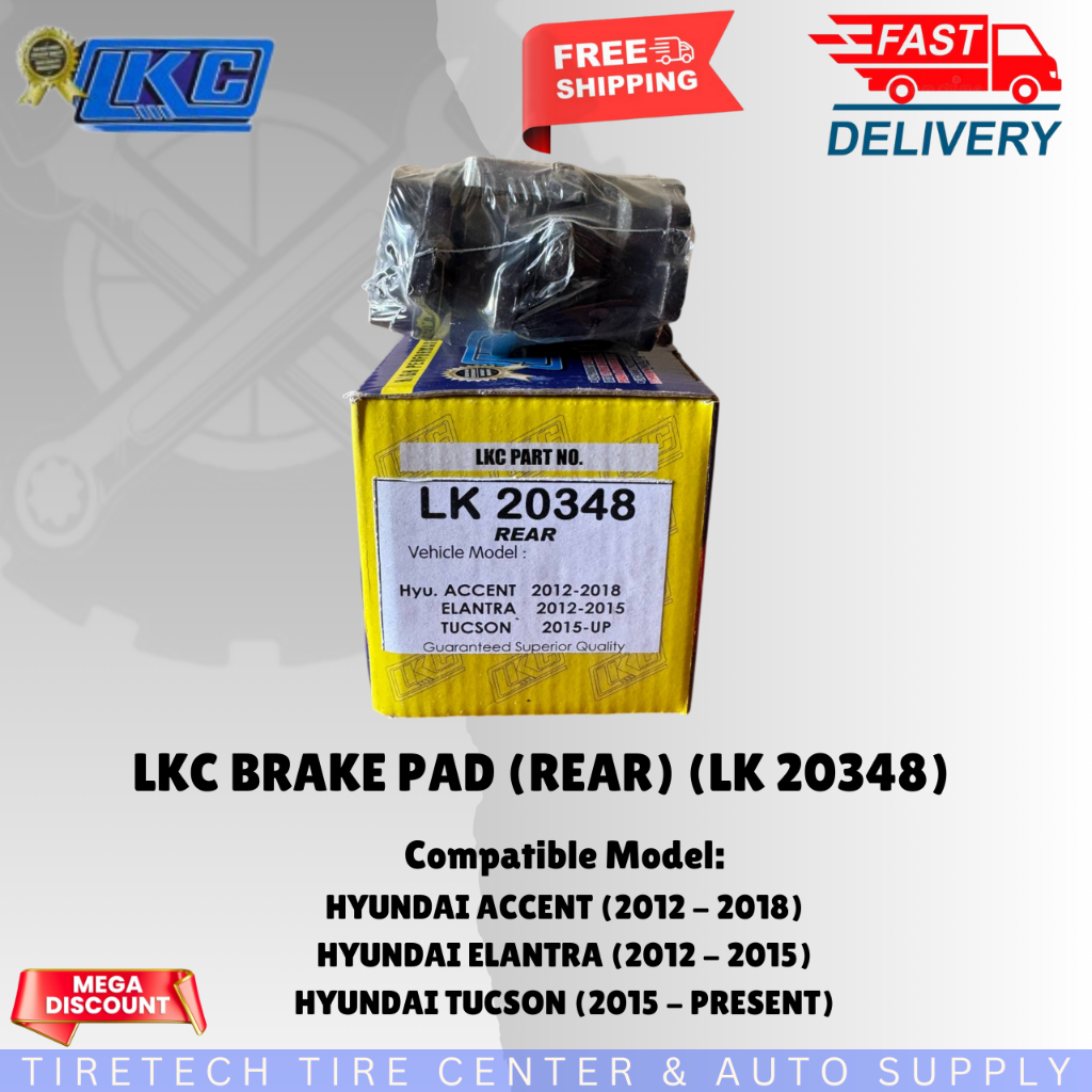 Brake Pad Rear Hyundai Accent / Hyundai Elantra / Hyundai Tucson 4PCS ...