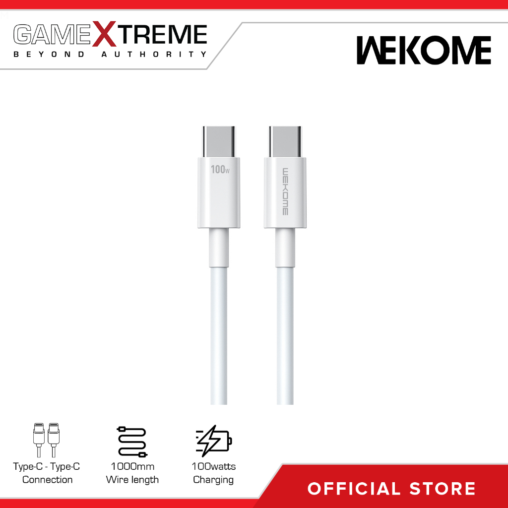 Wekome Cable Type C-C 100W (White) (WDC-182) | Shopee Philippines